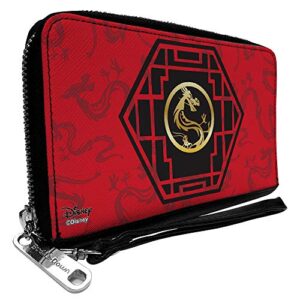 buckle-down women's pu zip around wallet rectangle-mulan, 7.5"x4.5"