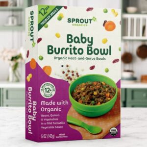 Sprout Organic Baby Food, Toddler Meals, Veggie Burrito Bowl with Beans & Quinoa, 5 Oz Bowl (8 Count)