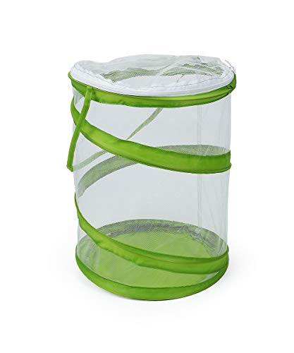 RESTCLOUD Pop-up Insect and Butterfly Habitat Cage Terrarium Clear Mesh Enclosure, See Through Easier 9" x 11" Tall