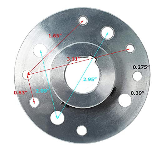 Gekufa Go Kart Sprocket Hub with 1" Bore & 1/4" Keyway Fit for Go-Karts and Mini Bikes, Sprocket Brake Hub (Hardware Included)