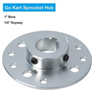 Gekufa Go Kart Sprocket Hub with 1" Bore & 1/4" Keyway Fit for Go-Karts and Mini Bikes, Sprocket Brake Hub (Hardware Included)