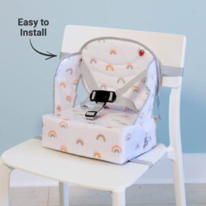 BabyToLove Easy Up Baby Booster Seat | Lightweight On The Go and Easy to Carry | Rainbow