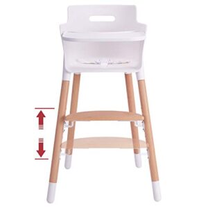 tiny dreny wooden baby high chair | high chair for babies and toddlers | 3-in-1 baby high chair grows up with family | highchair with adjustable footrest and removable tray