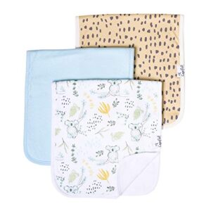 baby burp cloth large 21''x10'' size premium absorbent triple layer 3-pack gift set “aussie” by copper pearl