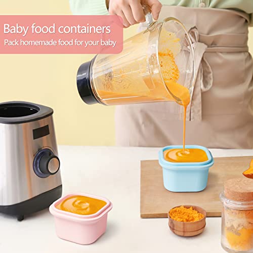 Termichy Baby Food Containers, 4 Pack Leakproof Silicone Baby Food Jars with Lids, Microwave, Freezer & Dishwasher Safe, Food Storages Prefer for Daycare-No Glass (4x3OZ, Colorful)