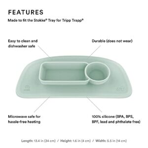 ezpz by Stokke Placemat, Soft Mint - Fits Stokke Tray for Tripp Trapp - Helps Prevent Messy Mealtimes - Durable, Convenient, Dishwasher & Microwave Safe - 100% Silicone