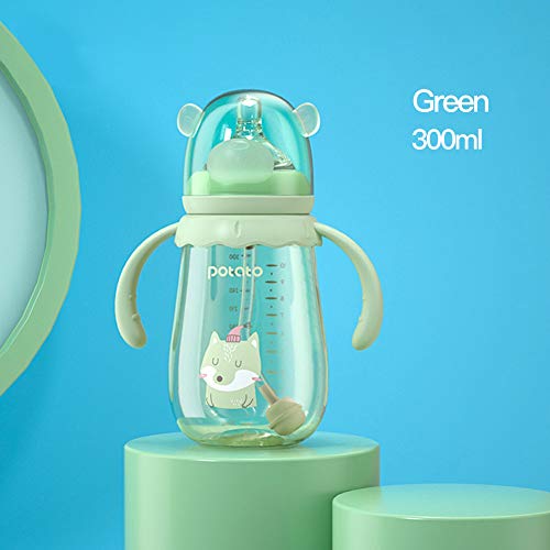 POTATO Baby Bottles PPSU Baby Feeding Bottle 10 oz Anti-Colic Bottles with Silicone Nipples Breastfeeding Bottles for Babies & Toddlers- Green