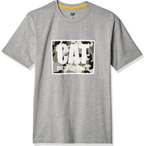 Caterpillar Men's CAT Diesel Power Short Sleeve Classic Fit Tee, Heather Grey, XL