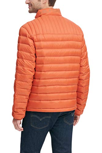 Tommy Hilfiger Men's Real Down Insulated Packable Puffer Jacket, Orange, X-Large