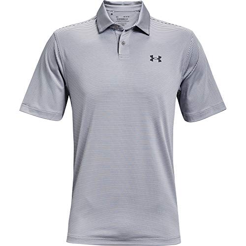 Under Armour Men's Performance Stripe Golf Polo , Steel (035)/Pitch Gray, Small