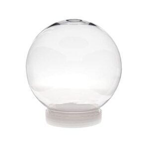 creative hobbies 5 inch (130mm) diy snow globe water globe - clear plastic with screw off cap | perfect for diy crafts and customization