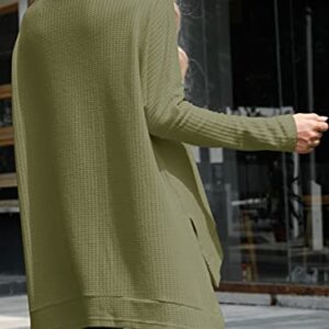 ANRABESS Sweaters for Women Oversized Long Batwing Sleeve Crewneck Waffle Knitted High Low Hem Casual Cozy Cute 2023 Fall Tunic Pullover Tops Poncho A138junlv-S Army Green