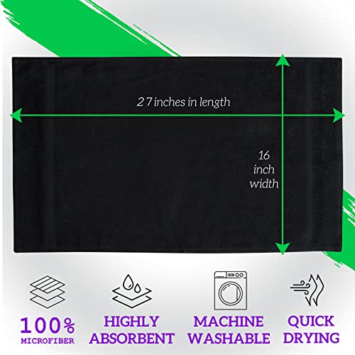 GREEN LIFESTYLE Black Bleach Proof Towels Bulk Sets 100% Cotton 16' X 25' Premium Spa Quality, Super Soft and Absorbent for Gym, Pool, Spa, Salon and Home 12 Pack