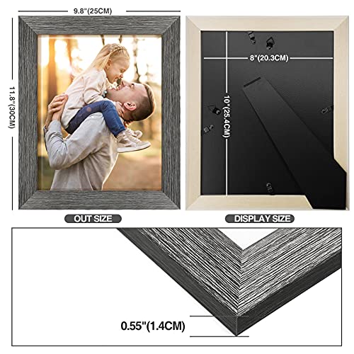 TWING 8 X 10 Picture Frames Set of 6, Rustic Grey Farmhouse Collage Photo Frames Gallery Wall Frame Set for Table Top and Wall Display