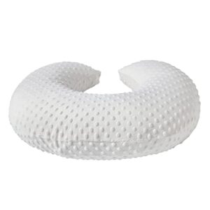 QUENESS Nursing Pillow Cover Breastfeeding Pillow Cases Minky Dot Slipcover (White)