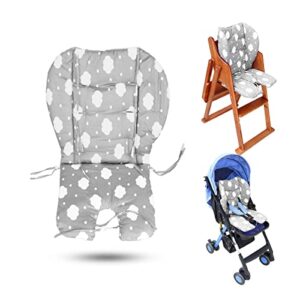 Twoworld High Chair Cushion, Large Thickening Baby High Chair Seat Cushion Liner Mat Pad Cover Breathable Suitable for All Kinds of Baby Dining Chairs (Fashion Gray Clouds)