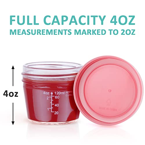 Glass Baby Food Storage Containers Set of 12, Leakproof 4 oz Glass Baby Food Jars with Lids & Marker, Reusable Small Glass Baby Food Containers for Infant & Baby, Freezer, Microwave & Dishwasher Safe