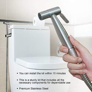 Droiee Bidet Sprayer for Toilet, Handheld Bidet Spray Water Kit, Bathroom Hand Shower for Self Cleaning – Reduce Toilet Paper Waste – Premium Stainless Steel