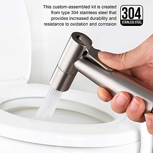 Droiee Bidet Sprayer for Toilet, Handheld Bidet Spray Water Kit, Bathroom Hand Shower for Self Cleaning – Reduce Toilet Paper Waste – Premium Stainless Steel