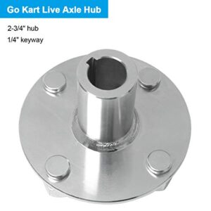 Gekufa Go Kart Live Axle Hub 4" x 4" with 2-3/4" Hub and 1" to 3/4" Step Down