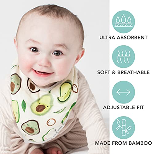 Loulou Lollipop Soft Breathable and Absorbent Muslin Bandana Bib Drool Bib Set for Baby Girl and Boy, Adjustable 3 to 36 Months, 2 Pack - Taco/Sushi