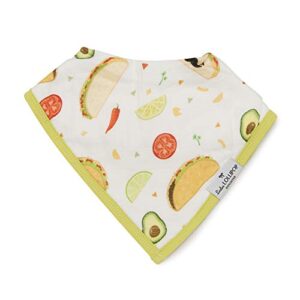 Loulou Lollipop Soft Breathable and Absorbent Muslin Bandana Bib Drool Bib Set for Baby Girl and Boy, Adjustable 3 to 36 Months, 2 Pack - Taco/Sushi