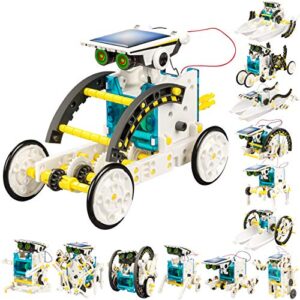 stem 13-in-1 solar power robots creation toy, educational experiment diy robotics kit, science toy solar powered building robotics set age 8-12 for boys girls kids teens to build