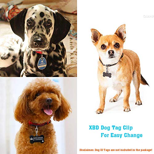 XBD Dog Tag Clips/Quick Clip with Rings/Easy Change Pet ID Tag Holder for Dog Pets Collars and Harnesses. (8 PCs Pack)