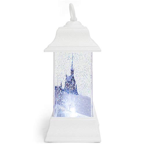 Roman 133357 Led Swirl Christmas Town Printed Lantern, 8.5 inch, Multicolor