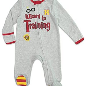 Harry Potter Newborn Baby Boy or Girl Zip Up Sleep N' Play Coverall Bib Blanket and Burp Cloth 4 Piece Outfit Set 6-9 Months