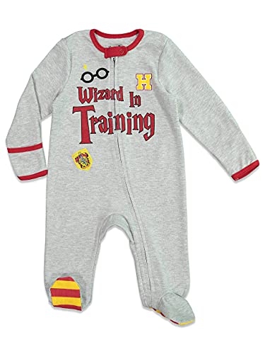 Harry Potter Newborn Baby Boy or Girl Zip Up Sleep N' Play Coverall Bib Blanket and Burp Cloth 4 Piece Outfit Set 6-9 Months