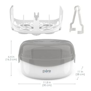 Pure Enrichment® PureBaby® Microwave Bottle Sterilizer - Fast and Easy Natural Steam Sterilizer, 8 Bottle Capacity, BPA Free - Ideal for Bottles, Pacifiers, Training Cups, and Breast Pump Parts