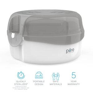 Pure Enrichment® PureBaby® Microwave Bottle Sterilizer - Fast and Easy Natural Steam Sterilizer, 8 Bottle Capacity, BPA Free - Ideal for Bottles, Pacifiers, Training Cups, and Breast Pump Parts