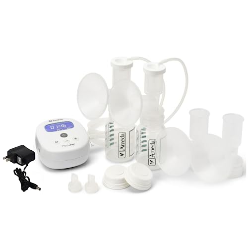 Ameda MYA Joy Double Electric Breast Pump & Accessories, Handsfree Compact, Lightweight Tabletop or Portable Breastfeeding Pump, Hospital Strength, w/HygieniKit Milk Collection System