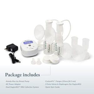 Ameda MYA Joy Double Electric Breast Pump & Accessories, Handsfree Compact, Lightweight Tabletop or Portable Breastfeeding Pump, Hospital Strength, w/HygieniKit Milk Collection System