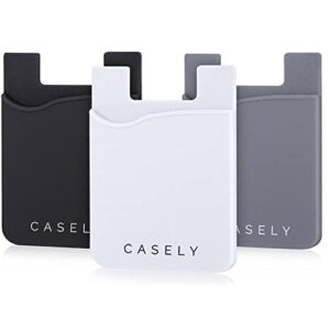 Casely White Silicone Wallet | Holds Up to 4 Cards, Universal Size, Strong Adhesive, Remove and Reuse, Smooth and Flexible