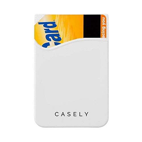 Casely White Silicone Wallet | Holds Up to 4 Cards, Universal Size, Strong Adhesive, Remove and Reuse, Smooth and Flexible