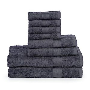 BolBom*S Bath Towels Set of 8, Ultra Soft 100% Cotton, 2 Extra Large Bath Towels 28x56, 2 Hand Towels for Bathroom 16x26, 4 Wash Cloths 12x12, Hotel Towels Ideal for Everyday Use, Hotel & Spa - Grey