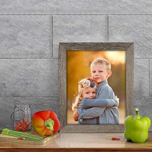 NUOLAN 8x10 Picture Frame, Rustic Gray Wood Pattern Art Photo Frames for Wall or Tabletop Display, Set of 1(NL-PF8X10-RG-1)