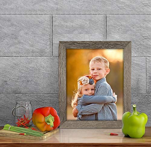 NUOLAN 8x10 Picture Frame, Rustic Gray Wood Pattern Art Photo Frames for Wall or Tabletop Display, Set of 1(NL-PF8X10-RG-1)