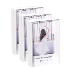 phattopa instax mini acrylic picture frames 2x3, cute polaroid picture frame, desktop & tabletop picture frames set, mini instant photo frames for fujifilm & polaroid film (3 pack)