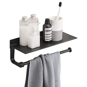 Hand Towel Holder for Bathroom - Paper Towel Holder Wall Mount - for Bathroom Black Paper Towel Holder with Shelf -Kitchen Towel Holder Black