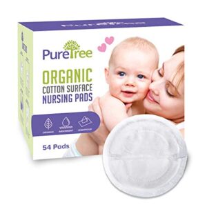 puretree organic cotton disposable nursing pads - for breastfeeding (1 box - 100 pads)