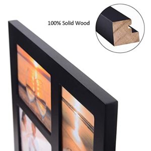 UMICAL 4x6 5-Opening Collage Picture Frame Black Wood Photo Frames for 4x6 Inch Pictures Display Made for Tabletop Stand and Wall Mounting