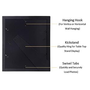 UMICAL 4x6 5-Opening Collage Picture Frame Black Wood Photo Frames for 4x6 Inch Pictures Display Made for Tabletop Stand and Wall Mounting