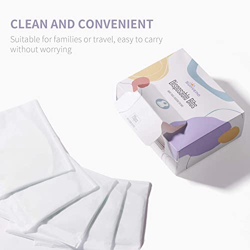 SUNVENO Disposable Bibs, Baby Disposable Bib Leak-Proof Liner & Reusable Fastener with Pocket for Toddlers Babies, Feeding, Traveling, Elf - 20 PCS