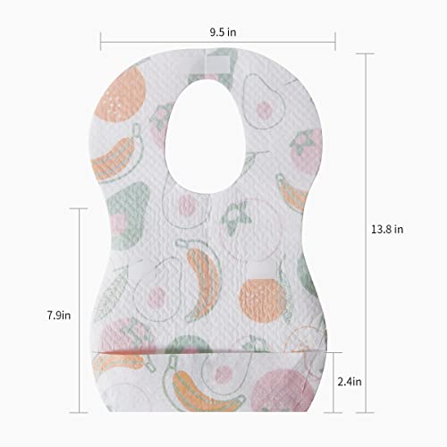 SUNVENO Disposable Bibs, Baby Disposable Bib Leak-Proof Liner & Reusable Fastener with Pocket for Toddlers Babies, Feeding, Traveling, Elf - 20 PCS