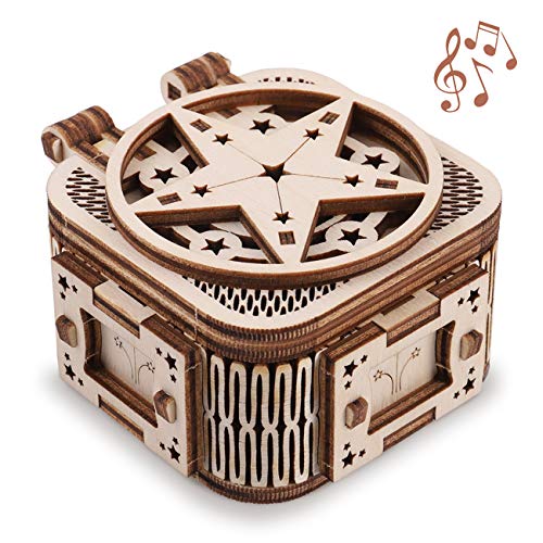 GuDoQi 3D Puzzle Music Box, 3D Wooden Puzzle for Adults to Build, Wood Model Kit, DIY Assembly Toy, Great Gift for Birthday Halloween