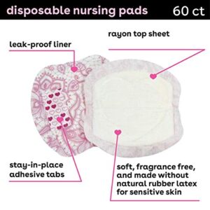 Bamboobies Women’s Disposable Nursing Pads, Super-Absorbent Milk Proof Pads for Breastfeeding, 360 Count