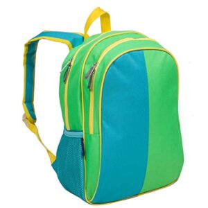 wildkin 15-inch kids backpack for boys & girls, perfect for early elementary daycare school travel, features padded back & adjustable strap (monster green)